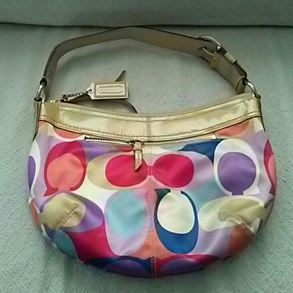 Coach | Bags | Coach Multi Color Signature Hobo Bag | Poshmark